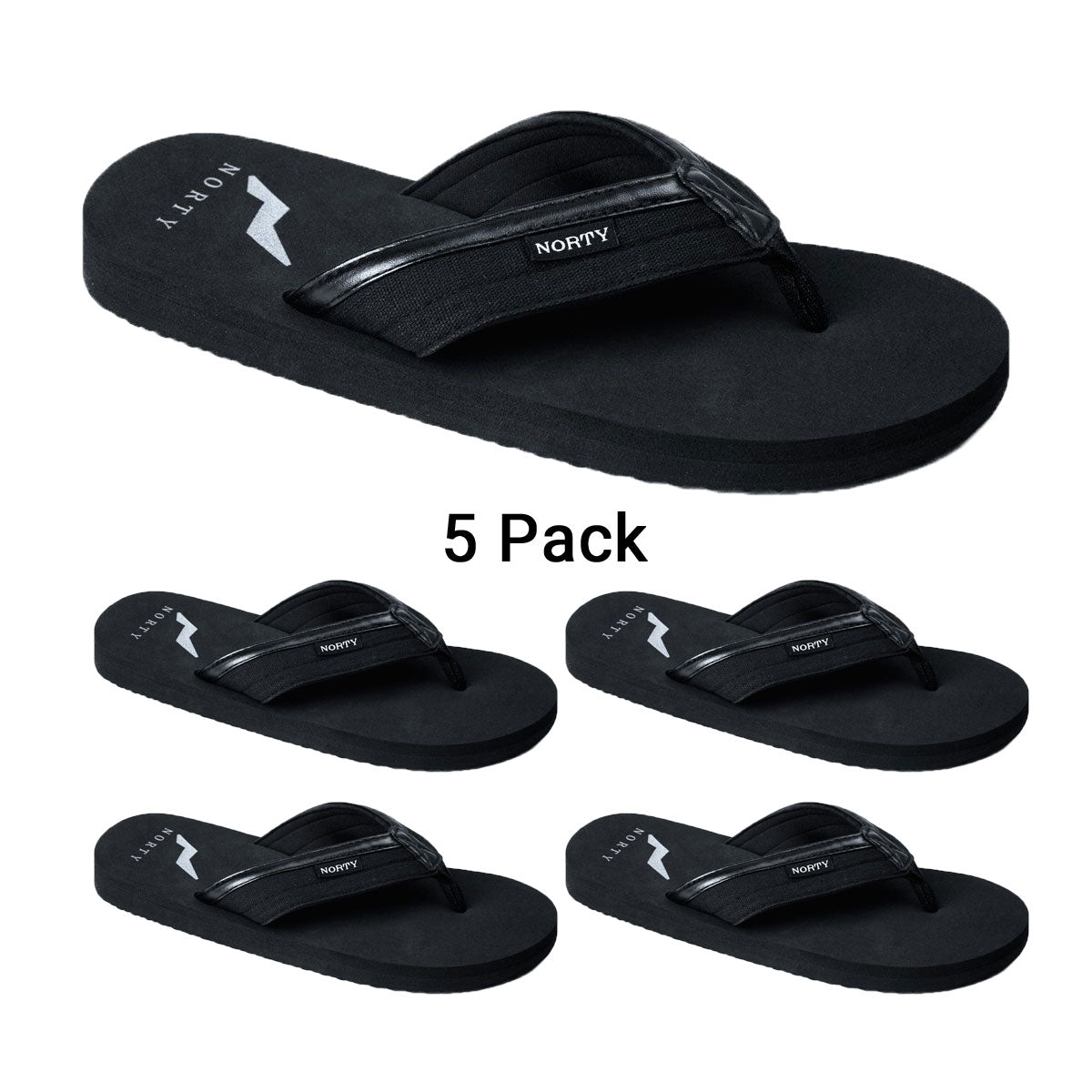 Norty Men's Thong Flip Flop Sandals (5 Pack) – TeePrize.com